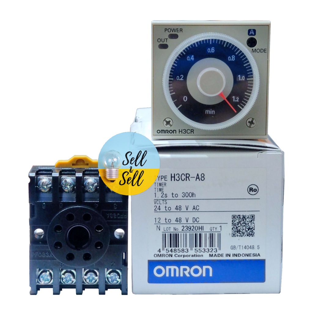 Jual Timer H3CR-A8 Omron 24-48V (ORIGINAL) + Socket 8 Kaki / H3CRA8 ...