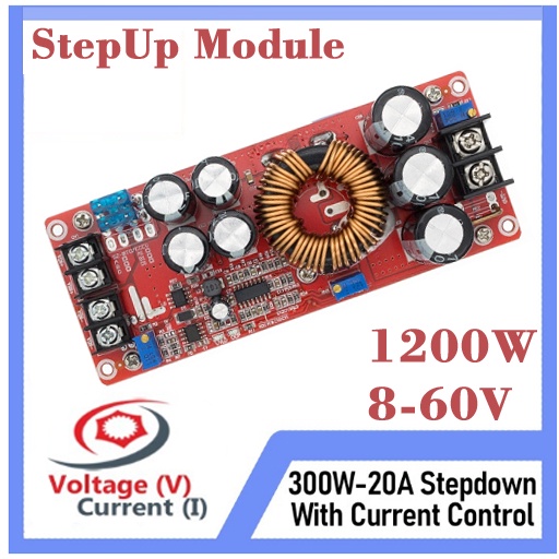 Jual Step UP 20A 1200w Dc Konverter Boost Step Up Power Supply Module ...