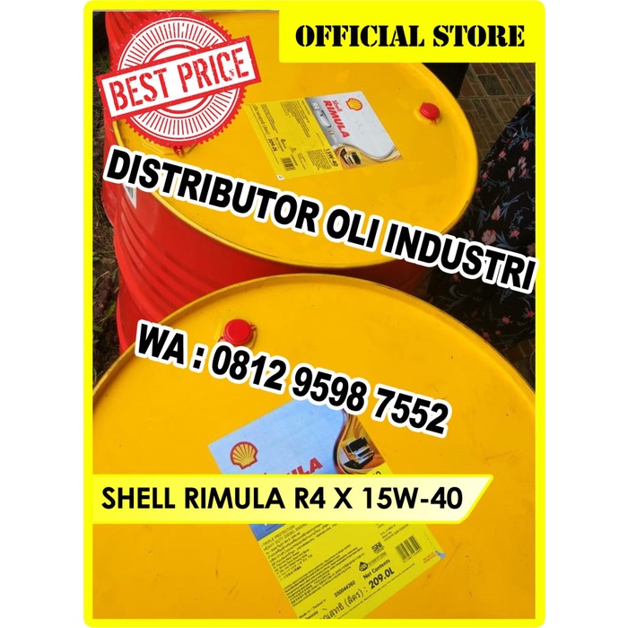 Jual SHELL RIMULA R4 X 15W-40 ( DRUM 209 LITER - FREE ONGKIR ) | Shopee ...