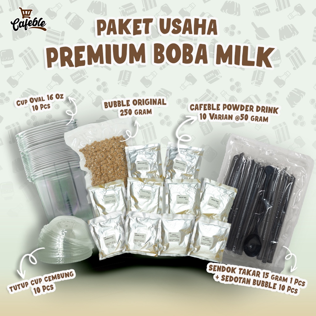 Jual Paket Usaha Minuman Kekinian Premium Boba Milk | Shopee Indonesia