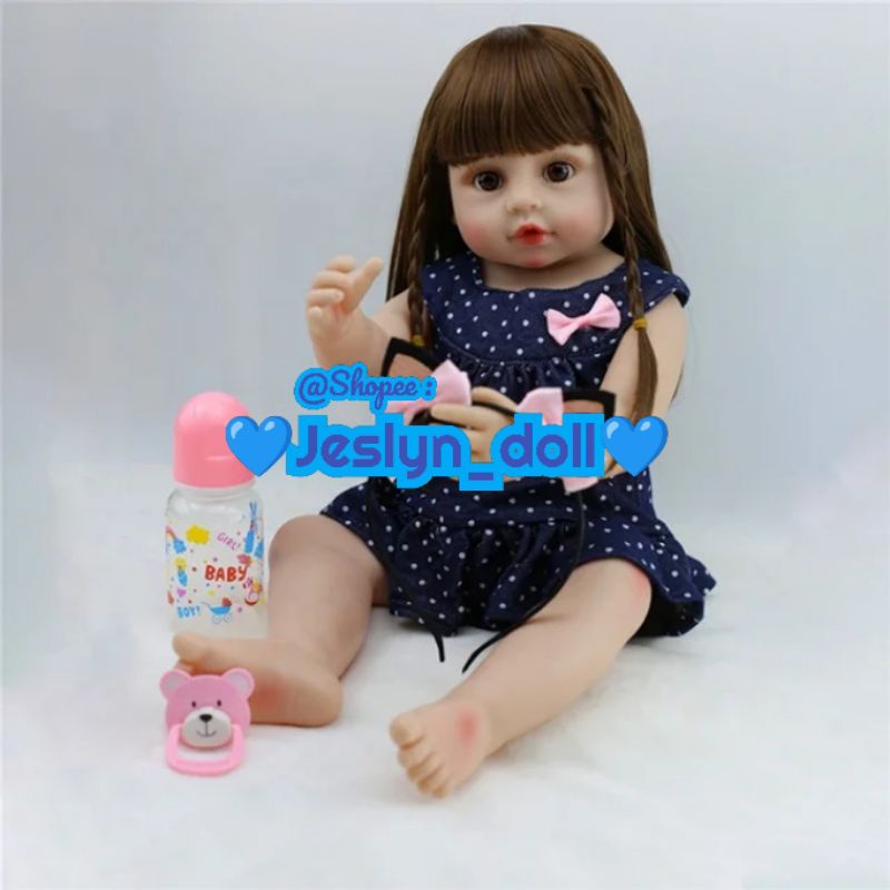 Jual Boneka reborn 55cm full Silicone Reborn Doll /boneka susan /boneka ...