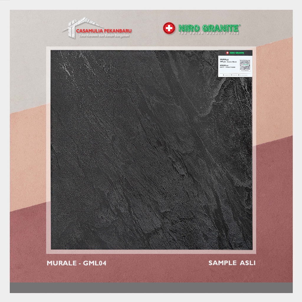 Jual Niro Granite 60x60 Murale - GML04 Caviar Black | Shopee Indonesia