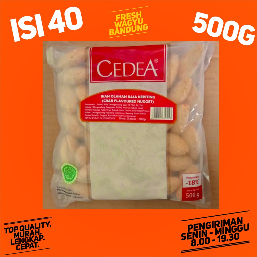 Jual CEDEA CRAB NUGGET SUKI STEAMBOAT SHABU Naget Kepiting Cedea 500g ...
