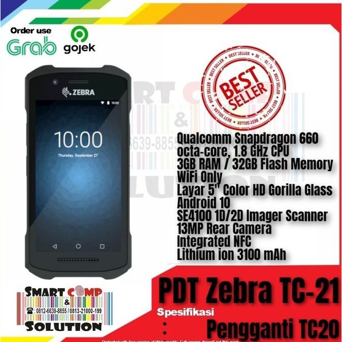 Jual Barcode Scanner Android Zebra PDT TC21 / TC-21 / TC 21 Mobile Computer | Shopee Indonesia
