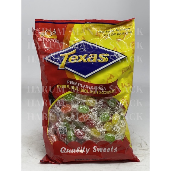 Jual Permen Texas Aneka Rasa Buah pak / pack / sak isi 201 pcs x 2.6 gr ...
