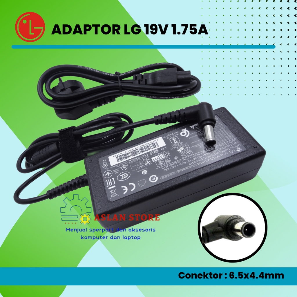 Jual Adaptor Charger TV LCD LED LG Monitor charger TV LG 19V 1.7A 65W ...