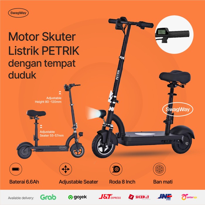 Jual Skuter Listrik Elektrik 8Inch Petrik Dengan Dudukan Seater Peter Realpict | Shopee Indonesia