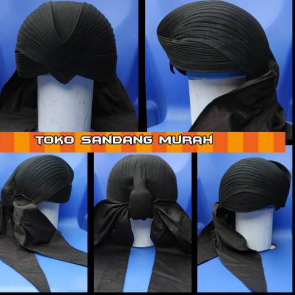 Jual D95 Blangkon Jogja lipat Sliwir Hitam Polos Halus /Adat Jawa ...