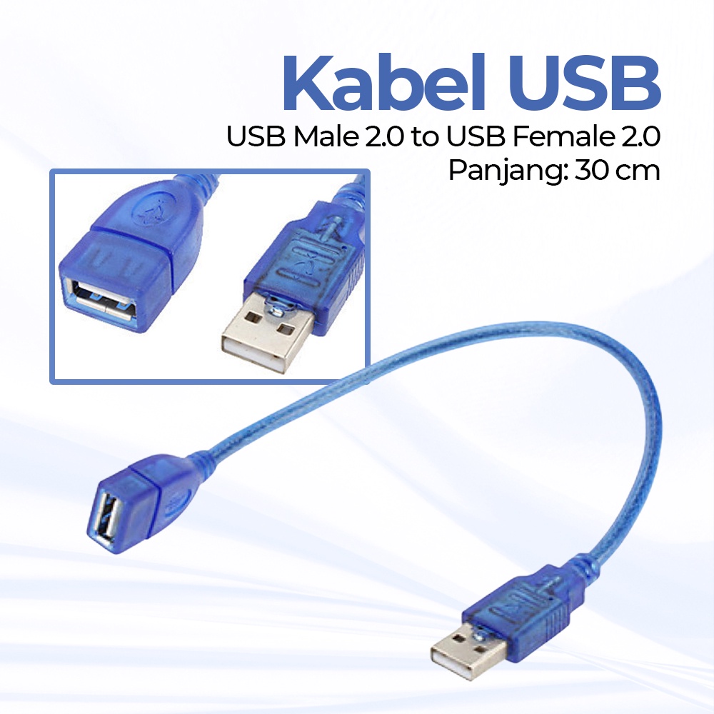 Jual KABEL EKSTENSI / SAMBUNGAN USB 2.0 MALE KE FEMALE BERKUALITAS | Shopee Indonesia