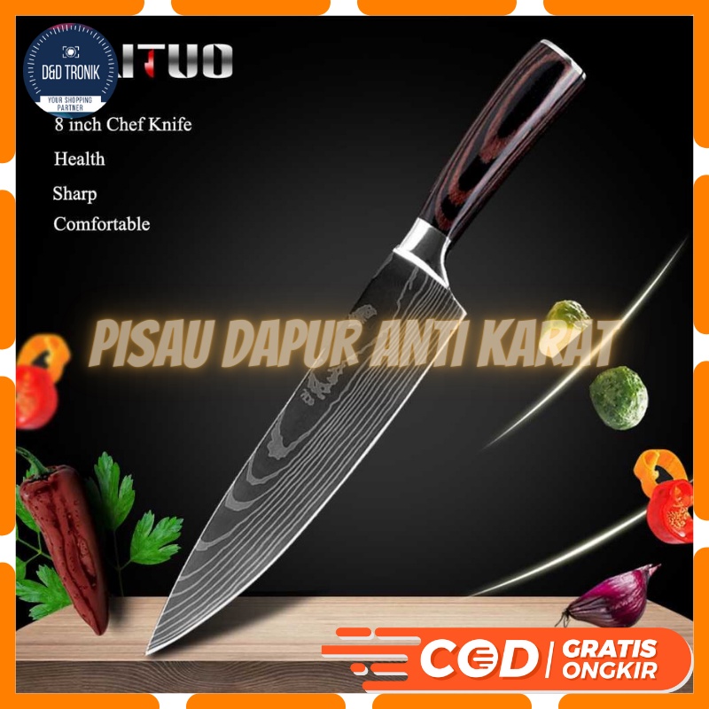 Jual PISAU DAPUR KITCHEN CHEF KNIFE BAJA TAJAM STAINLESS STEEL ANTI ...