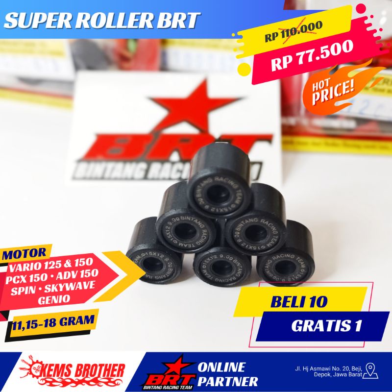 Jual SUPER ROLLER BLACK DIAMOND ORIGINAL BRT VARIO 125 150 PCX ADV SPIN ...