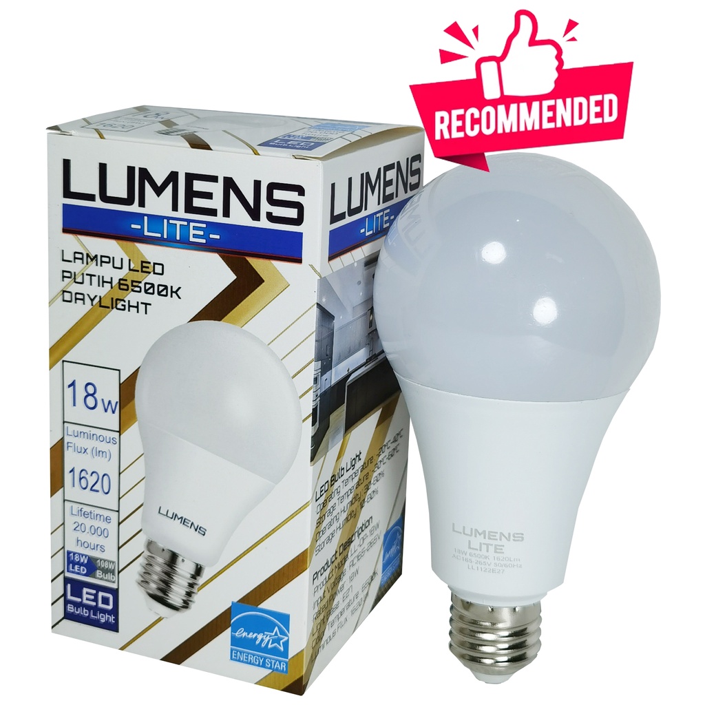 Jual Lampu LED LUMENS LITE 18w 18 watt 18watt putih Bohlam E27 GROSIR ...