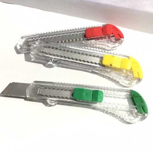 Jual Cutter Transparan Warna Warni Ukuran Besar 18mm / Pisau Cuter ...