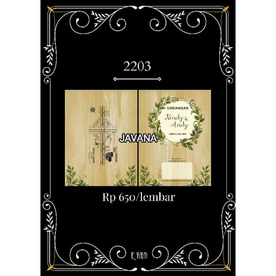 Jual ERBA 2203 UNDANGAN NIKAH MURAH BLANGKO+PLASTIK PER PACK ISI 50 PCS ...