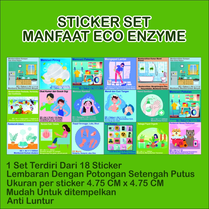 Jual Sticker Label Manfaat Eco Enzyme 1 Set | Shopee Indonesia