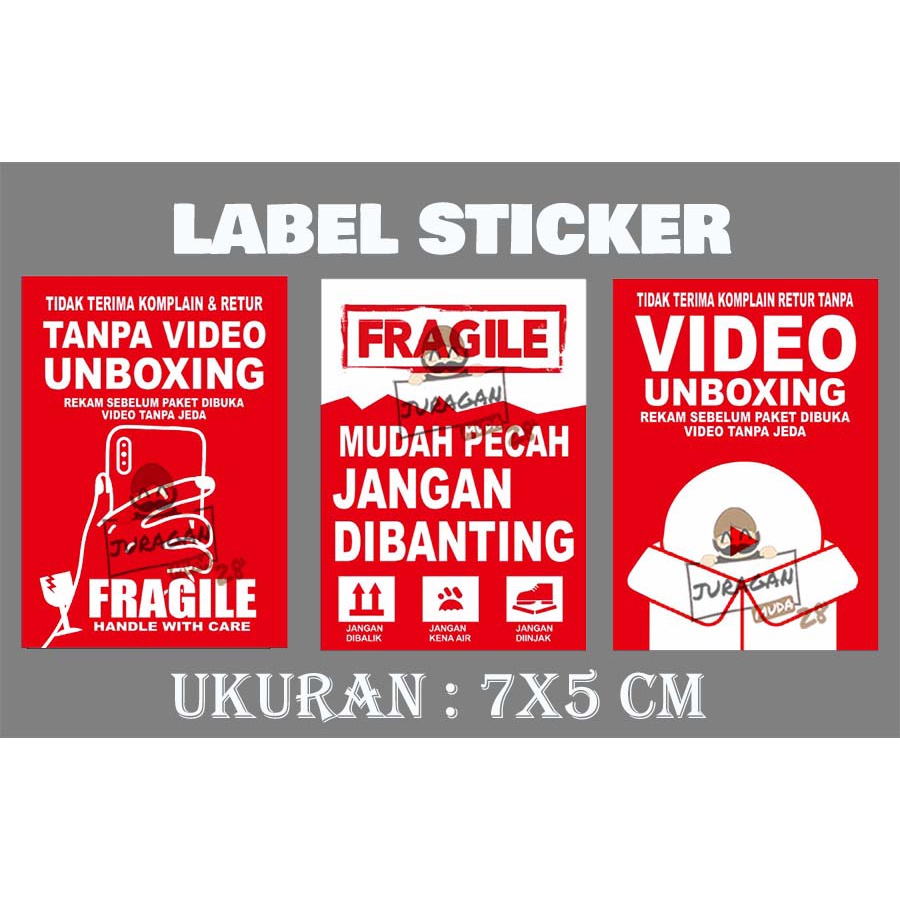 Jual Stiker Wajib Unboxing/Stiker Unboxing Paket/Label Unboxing ...