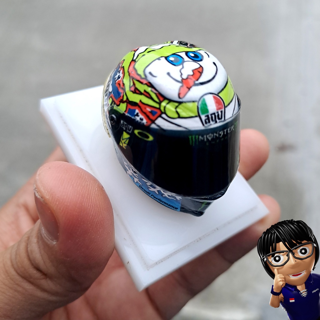 Jual HELMET MINI 1/8 VALENTINO ROSSI SNOWMAN (HANDMADE) #MINIATUREID # ...