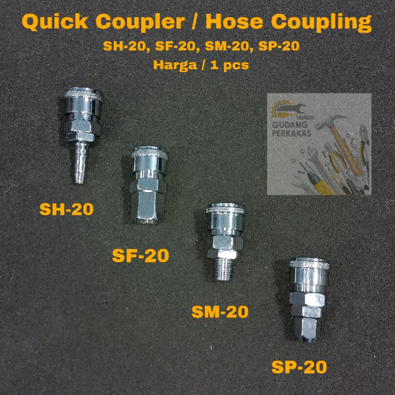 Jual Quick Coupler SH SF SP SM 20 - Hose Joint Coupling Release SH20 ...