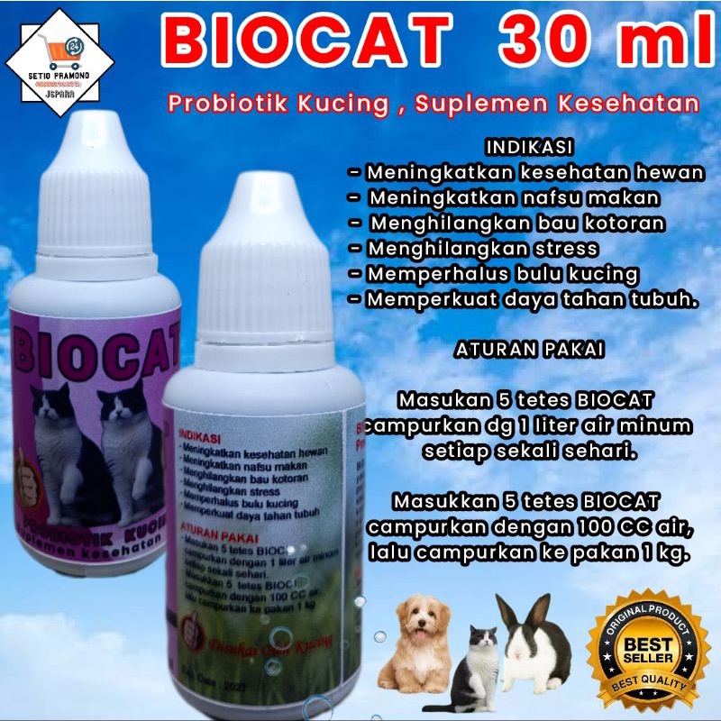 Jual probiotik kucing BIOCAT 30 ml probiotik kucing Terbaik agar ...