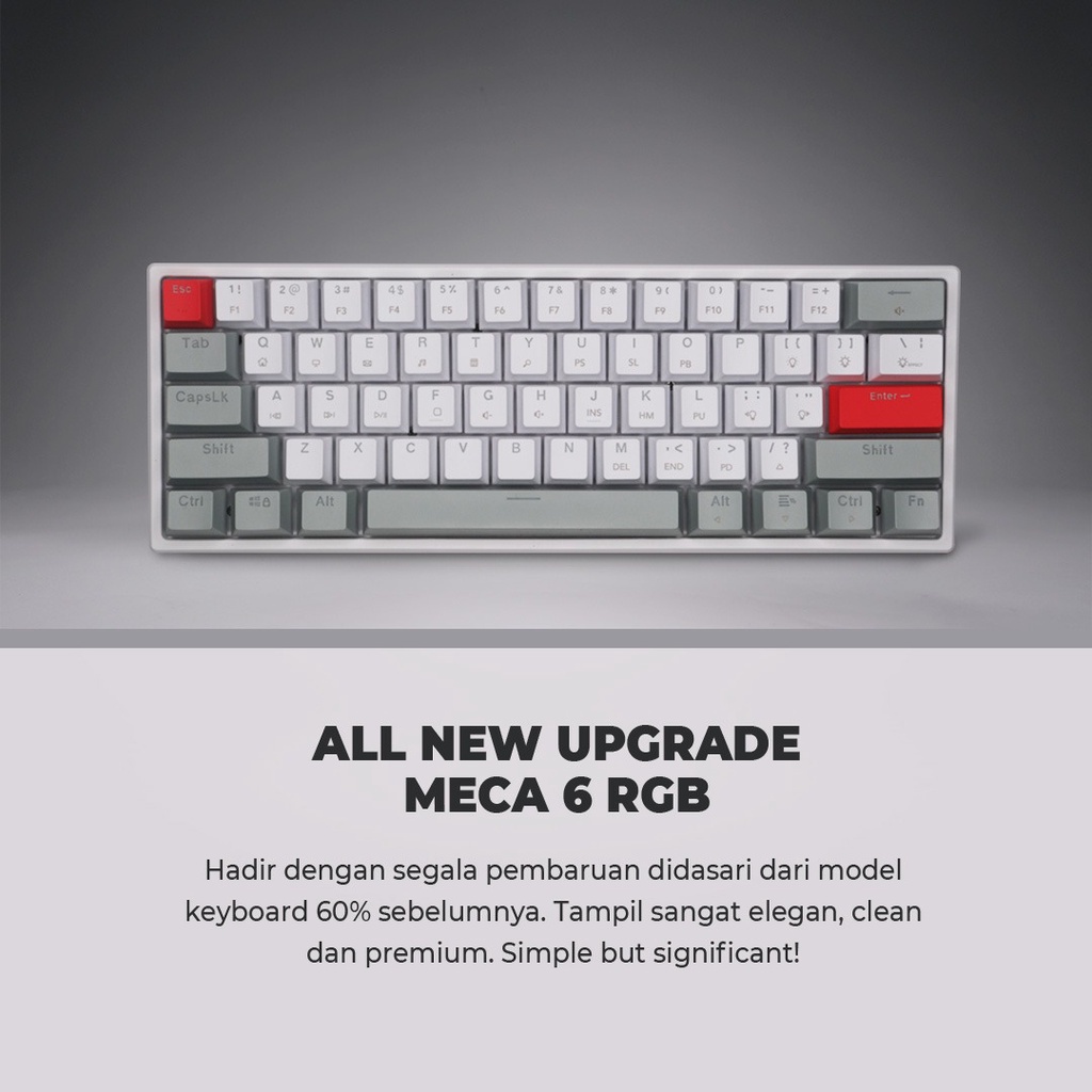 Jual Digital Alliance Keyboard Gaming Meca 6 WHITE GREY RGB LED Light ...