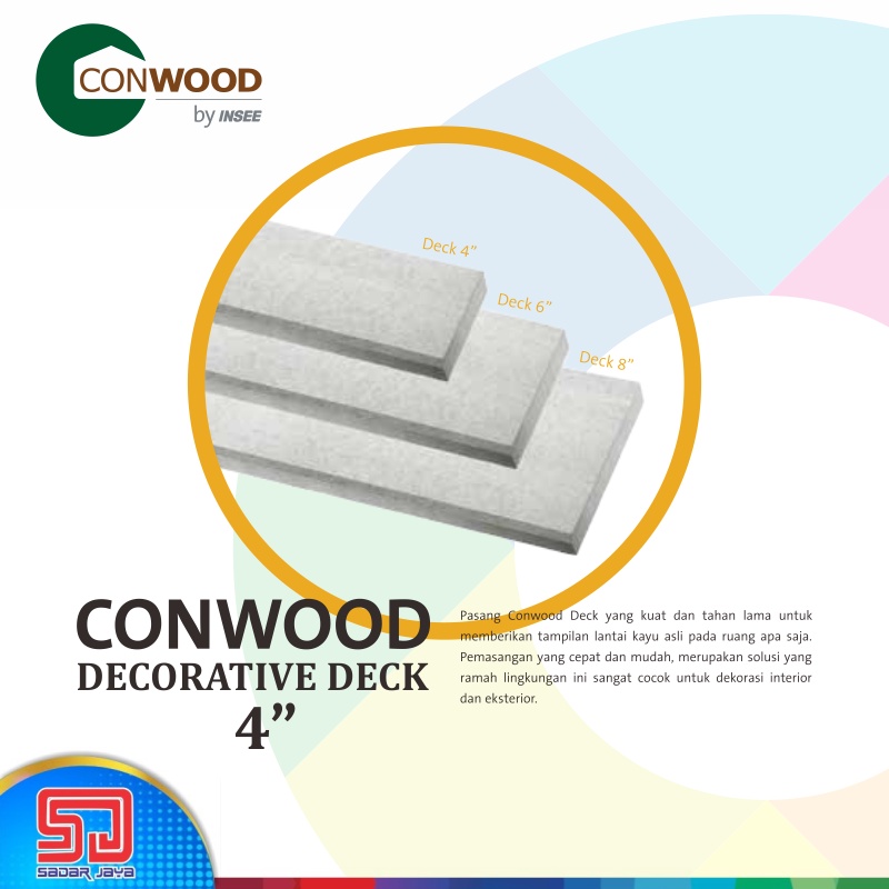 Jual Conwood Deck 4" 6″ 8" (Panjang 3050 mm Tebal 25 mm) Lantai Fiber ...