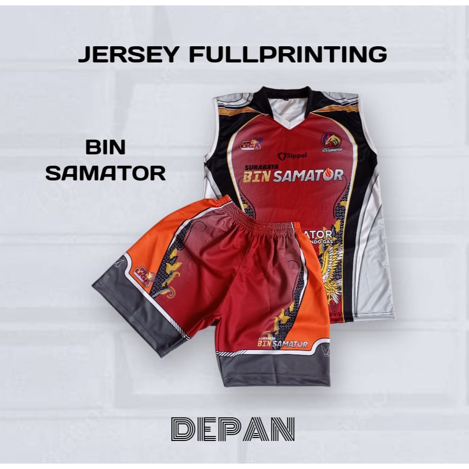 Jual Jersey stelan Volly Free nomor Fullprinting Bin samator proliga ...