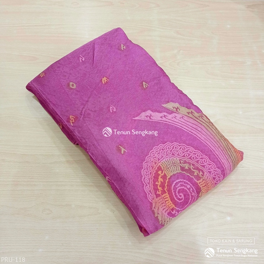 Jual Kain Tenun Dobby Batik Sutra Bugis Makassar Pink Keuangan - Tenun Sengkang PRU-118 (Harga ...