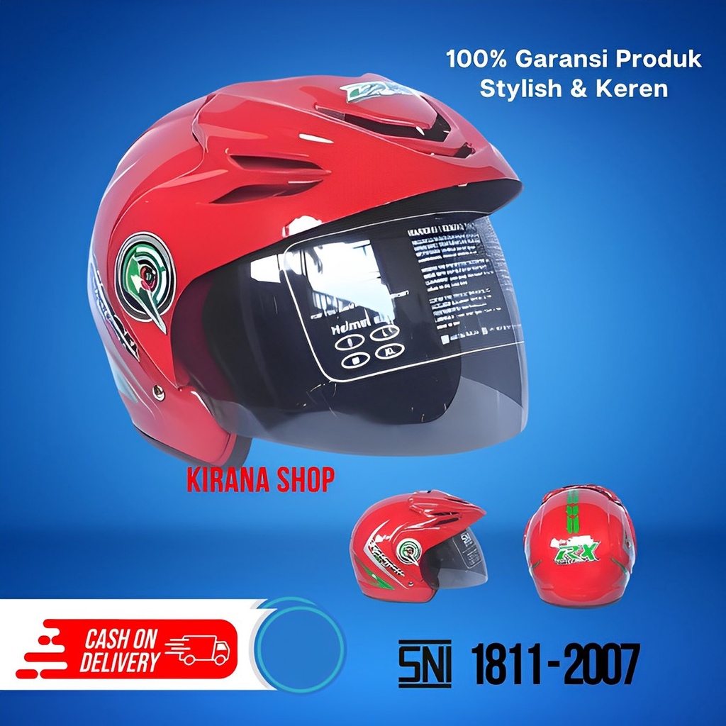 Jual Helm SNI Half Face Dewasa Pria Dan Wanita Polos Warna Merah Muda ...