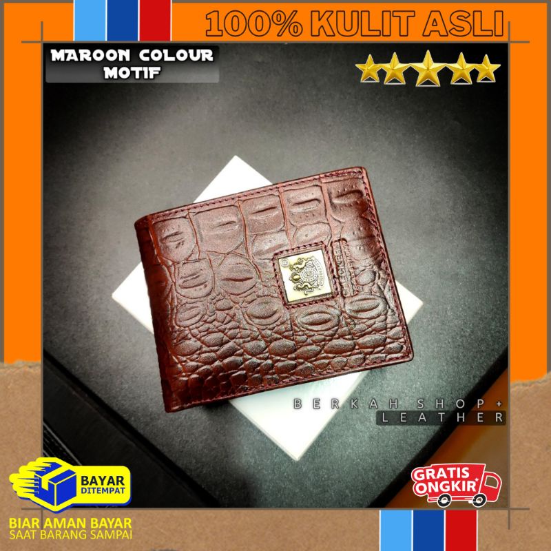 Jual Dompet Pria Kulit Sapi Asli 100% Original Motif Kulit Buaya ...