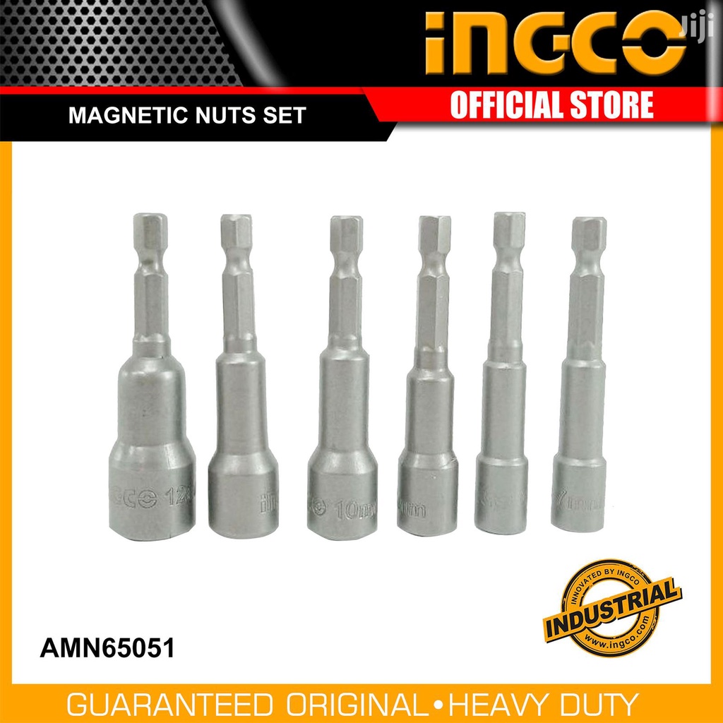 Jual Adapter Kunci Sock Drilling INGCO AMN65061 SET 6Pcs Magnetic Nut 6 ...