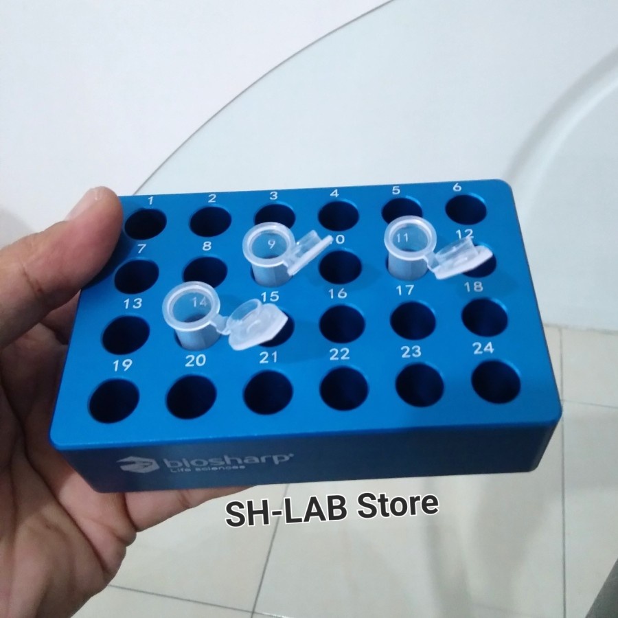 Jual Rack Microtube Aluminium Cooling Block 24 x 2 ml Rack Microtube ...