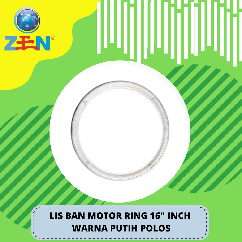 Jual LIS BAN MOTOR RING 16" INCH WARNA PUTIH POLOS KARET WHITE WALL ...