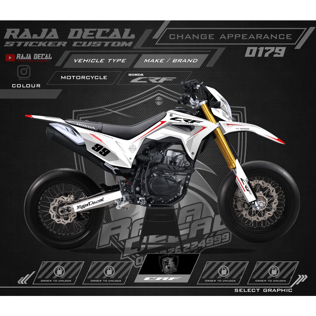 Jual Decal Sticker CRF 150 L- Fullbody Skull-Dekal stiker CRF 150 L Trail Supermoto 0179 ...