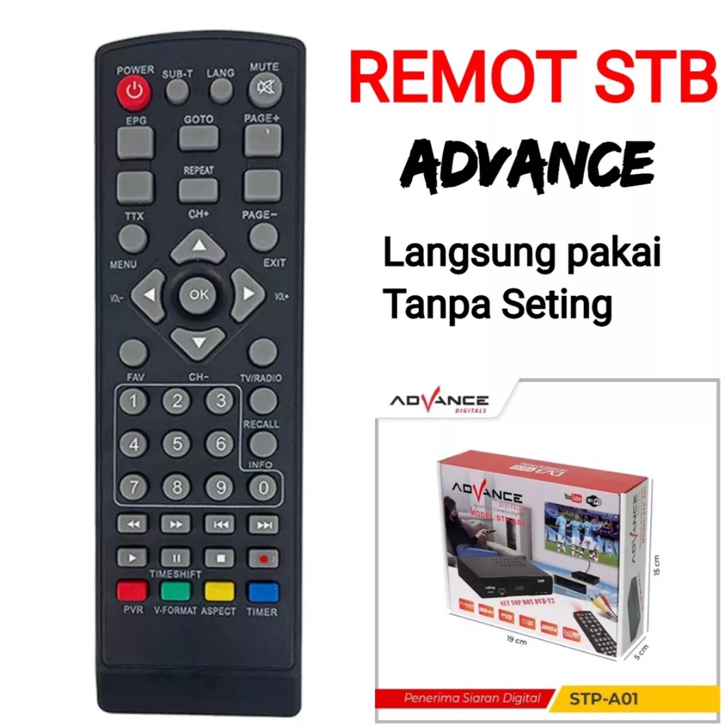 Jual REMOT DIGITAL STB ADVANCE REMOT RECEIVER SET TOP BOX DIGITAL ...