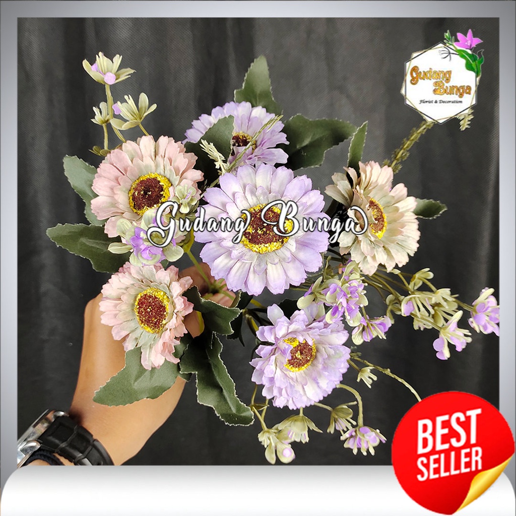 Jual Bunga Garbera Panca Warna Cabang 6 - bunga Imitasi artificial kain ...