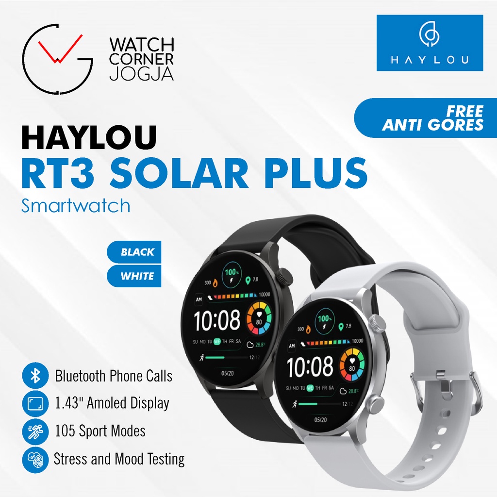 Jual Haylou Solar Plus RT3 1.43" AMOLED IP68 SpO2 ORIGINAL Smartwatch ...