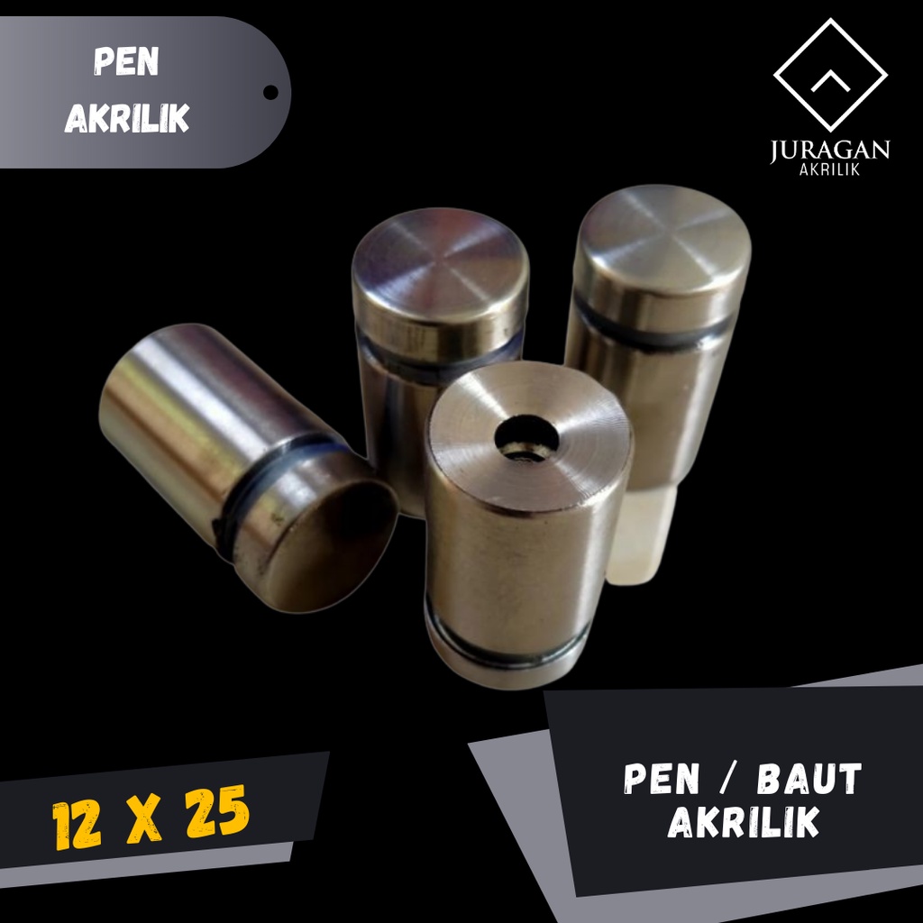 Jual Pen Iklan Stainless / Baut Akrilik Sign Board 12 x 25 | Shopee ...