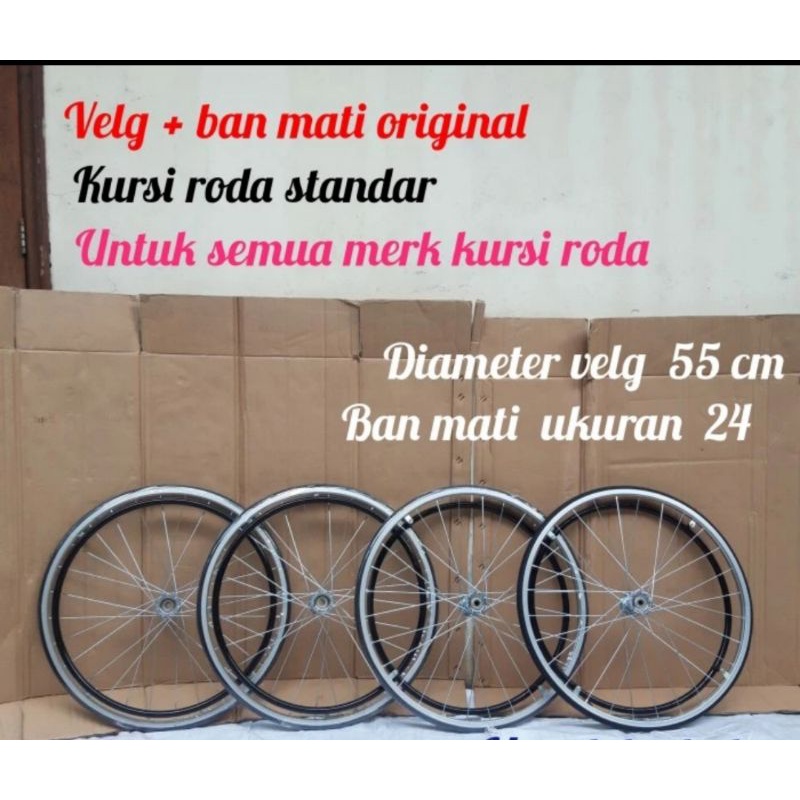 Jual ban belakang kursi roda dan velek ukuran 24x1.3/8 ban karet mati ...