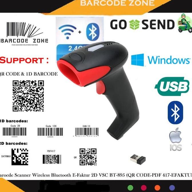 Jual EFAKTUR 2D QR CODE WIRELESS BARCODE SCANNER VSC-BT895 (BLUETOOTH+2 ...