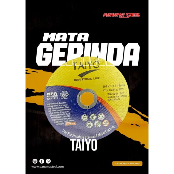 Jual Mata Potong Batu Gerinda Taiyo Cutting Wheel 4 Inch | Shopee Indonesia