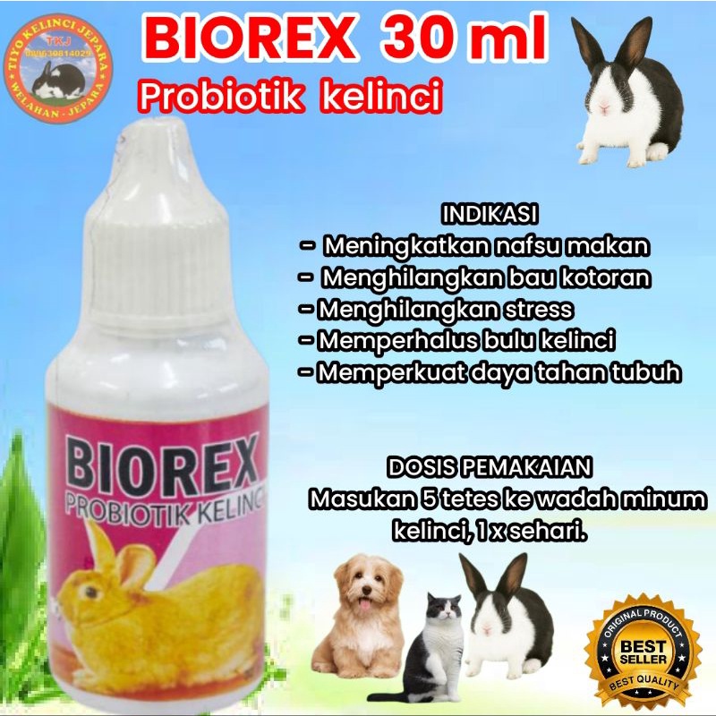 Jual biorex 30 ml probiotik kelinci, bisa digunakan untuk hamster ...