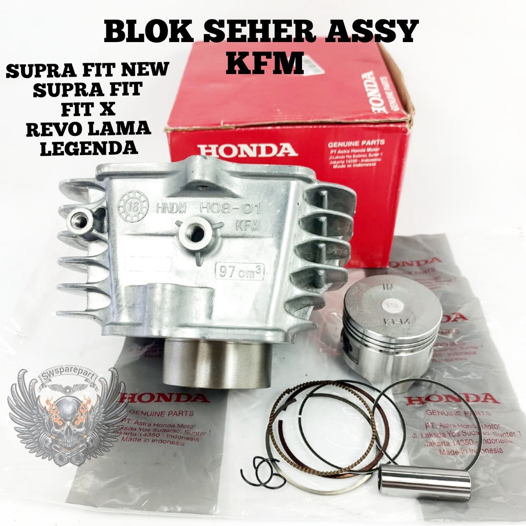 Jual BLOK SEHER KIT PISTON RING KOMPLIT ORI HONDA KFM SUPRA FIT NEW REVO LAMA LEGENDA FIT X ...