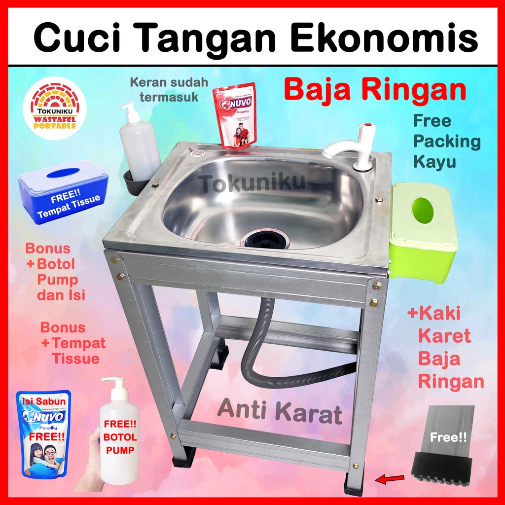 Jual Wastafel Cuci Tangan Portable Tempat Cuci Tangan Stainless Baja ...