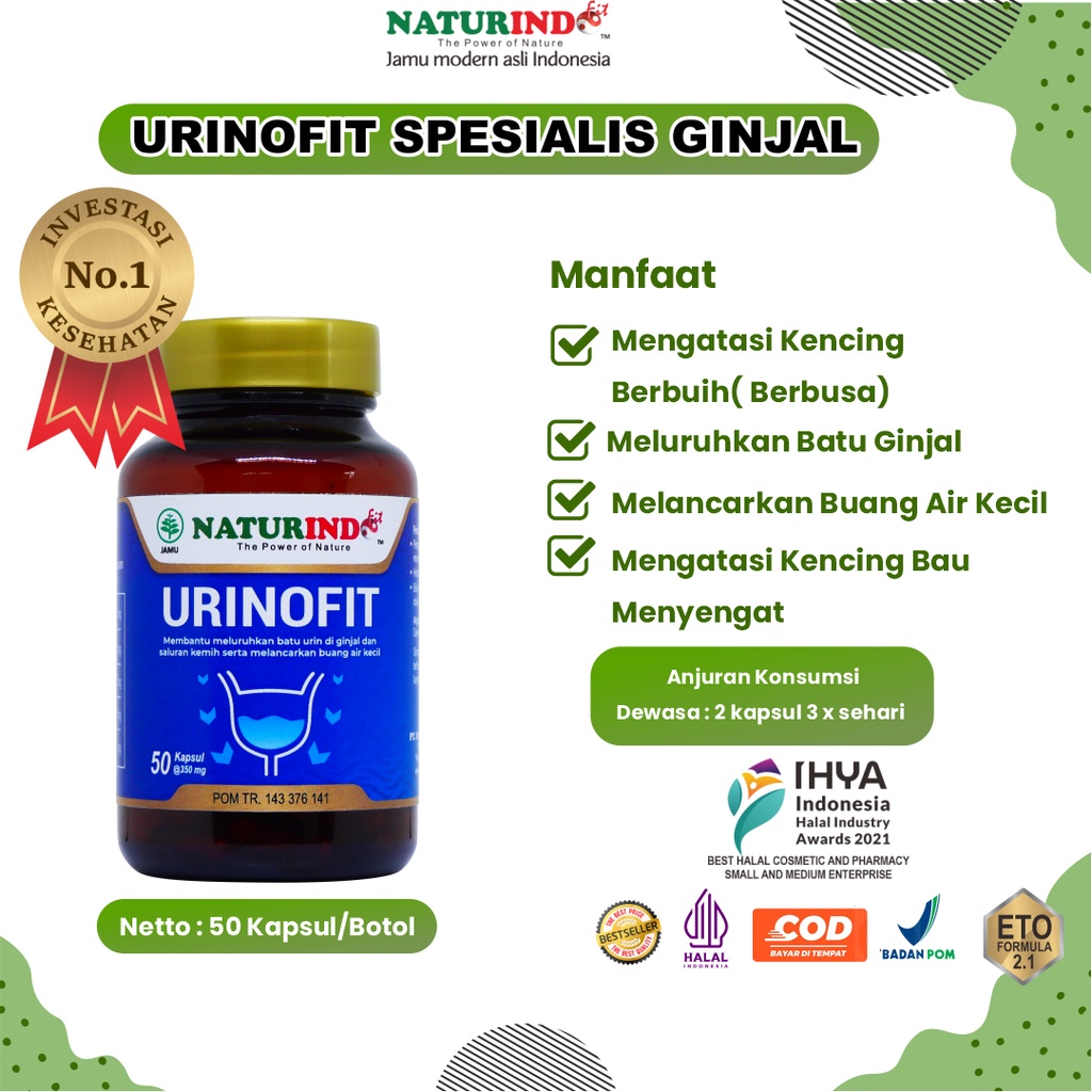 Jual Urinofit Obat Ginjal Untuk Urin Berbusa Herbal Meluruhkan Batu Ginjal Memperlancar Buang ...