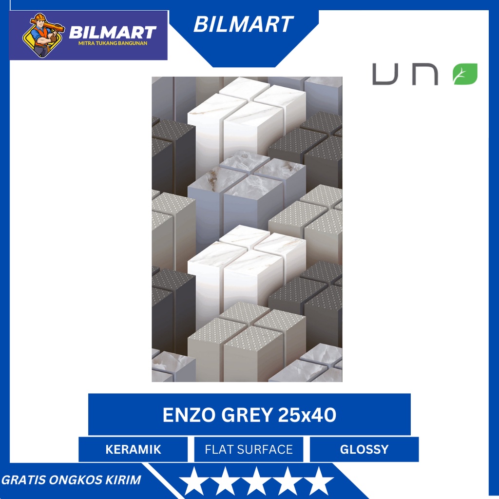Jual KERAMIK LANTAI / KERAMIK DINDING Enzo Grey G* W UNO 25 x 40 ...