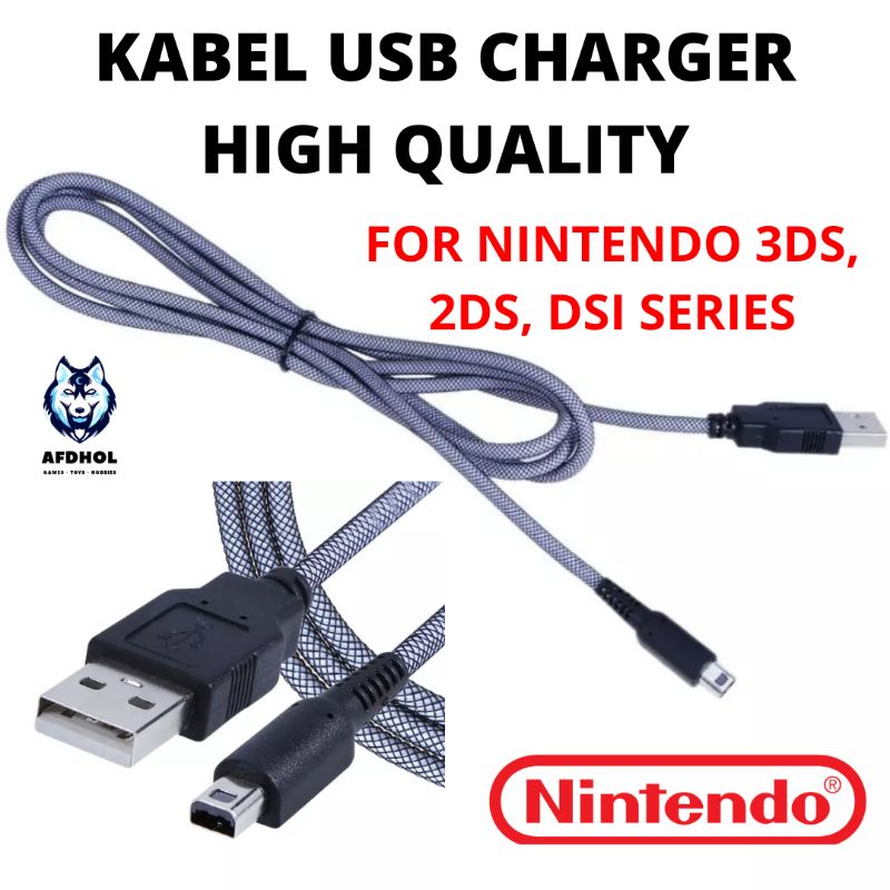 Jual PREMIUM CORD NYLON KABEL POWER USB CHARGER NINTENDO NEW 3DS 2DS ...
