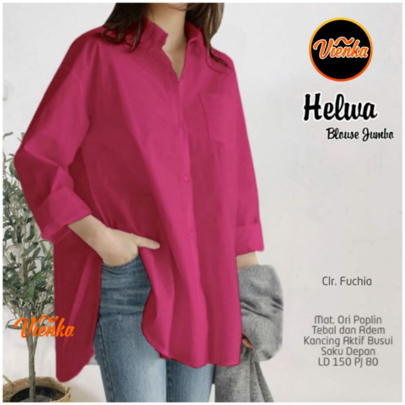 Jual Helwa blouse katun poplin import ld 150 5xl | Shopee Indonesia