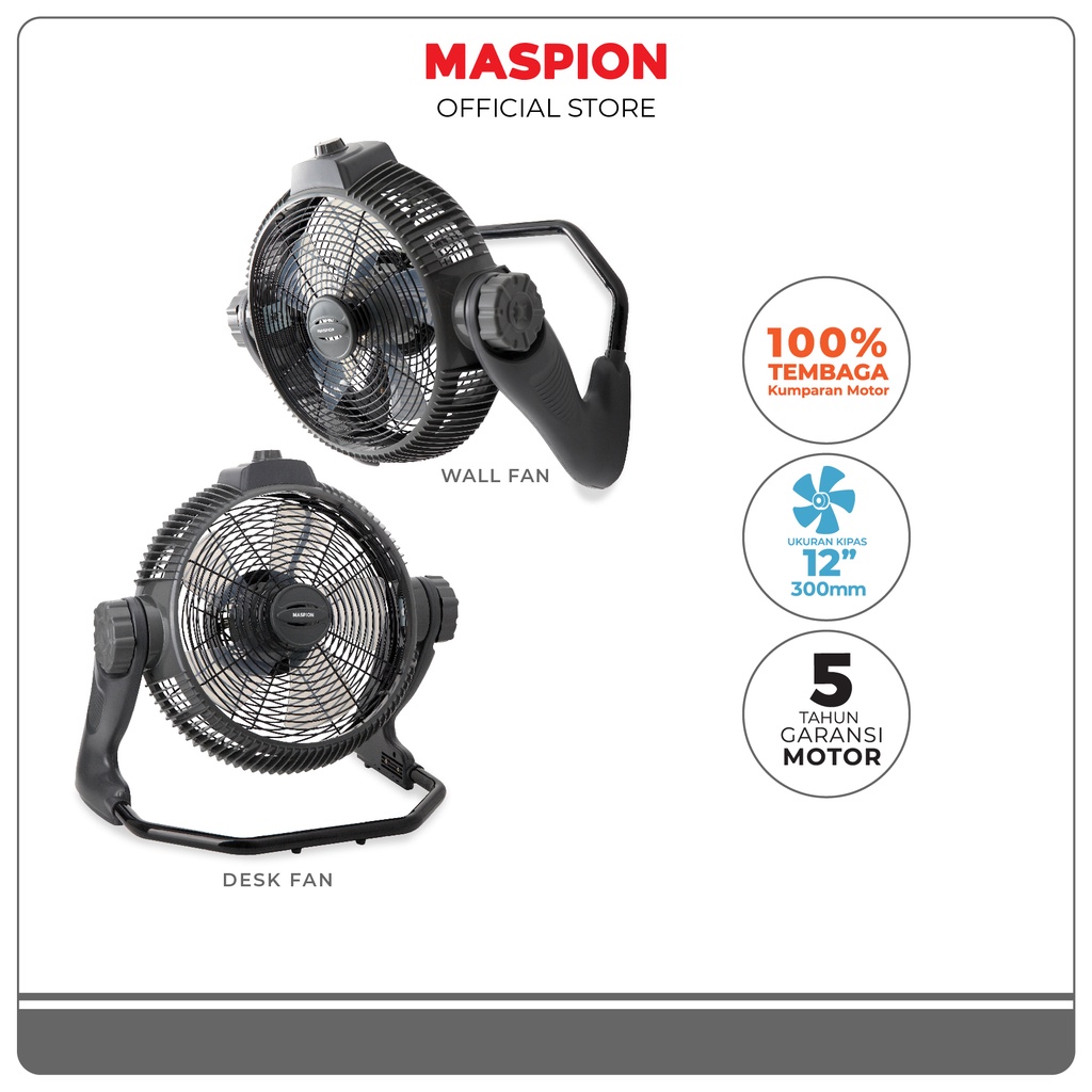 Jual Maspion Industrial Power Fan Kipas Angin 12 Inch PW-3005 D ...