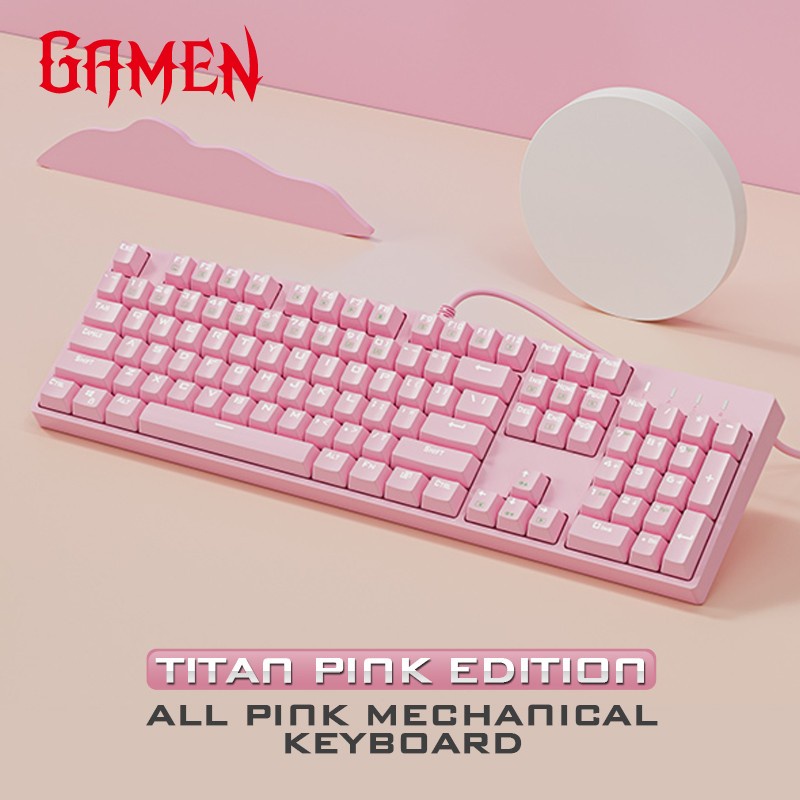 Jual Gamen Titan Pink Edition Keyboard Gaming Mekanikal Original ...
