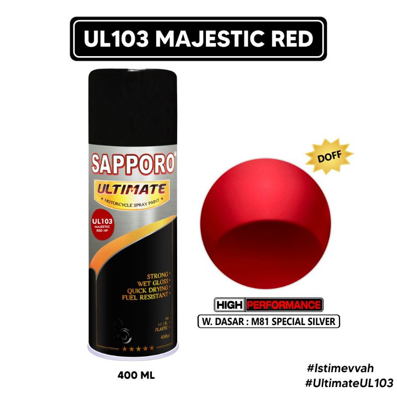 Jual SAPPORO ULTIMATE UL103 MAJESTIC RED HP CAT SEMPROT AEROSOL SPRAY ...